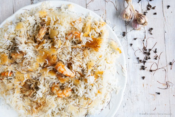 Riso con gamberi speziati iraniano, Maygoo Polow - Il Fior di Cappero